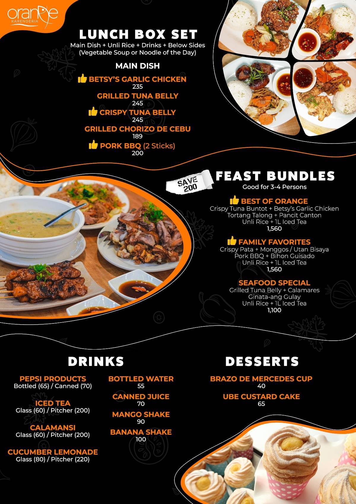 Menu at Orange Karenderia - SM City Cebu restaurant, Cebu City