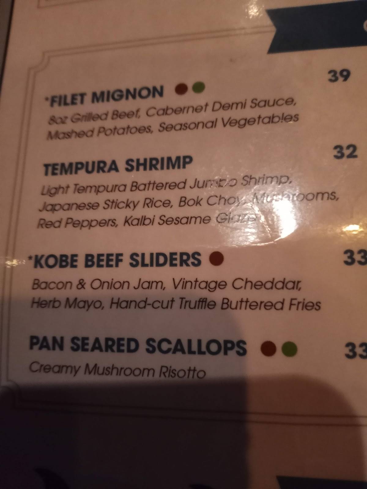Menu at Sharks Underwater Grill pub & bar, Orlando