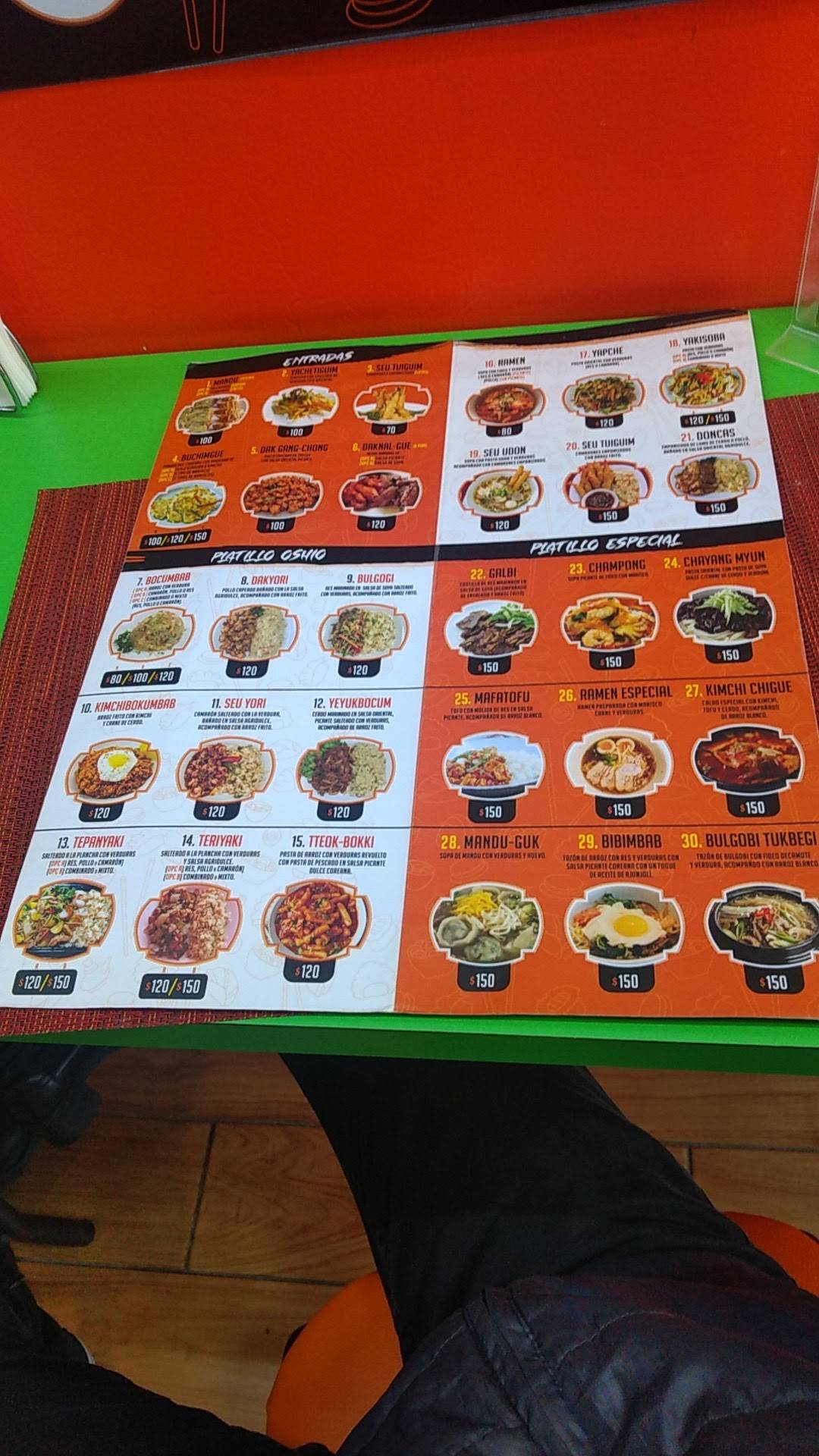 Carta del restaurante Oshio Korean & Japanese Food, Guadalajara