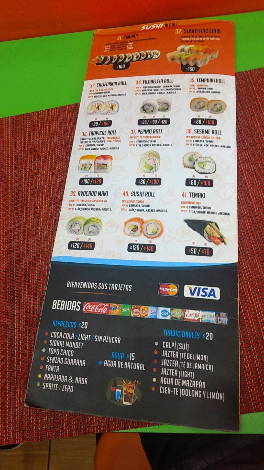 Carta del restaurante Oshio Korean & Japanese Food, Guadalajara