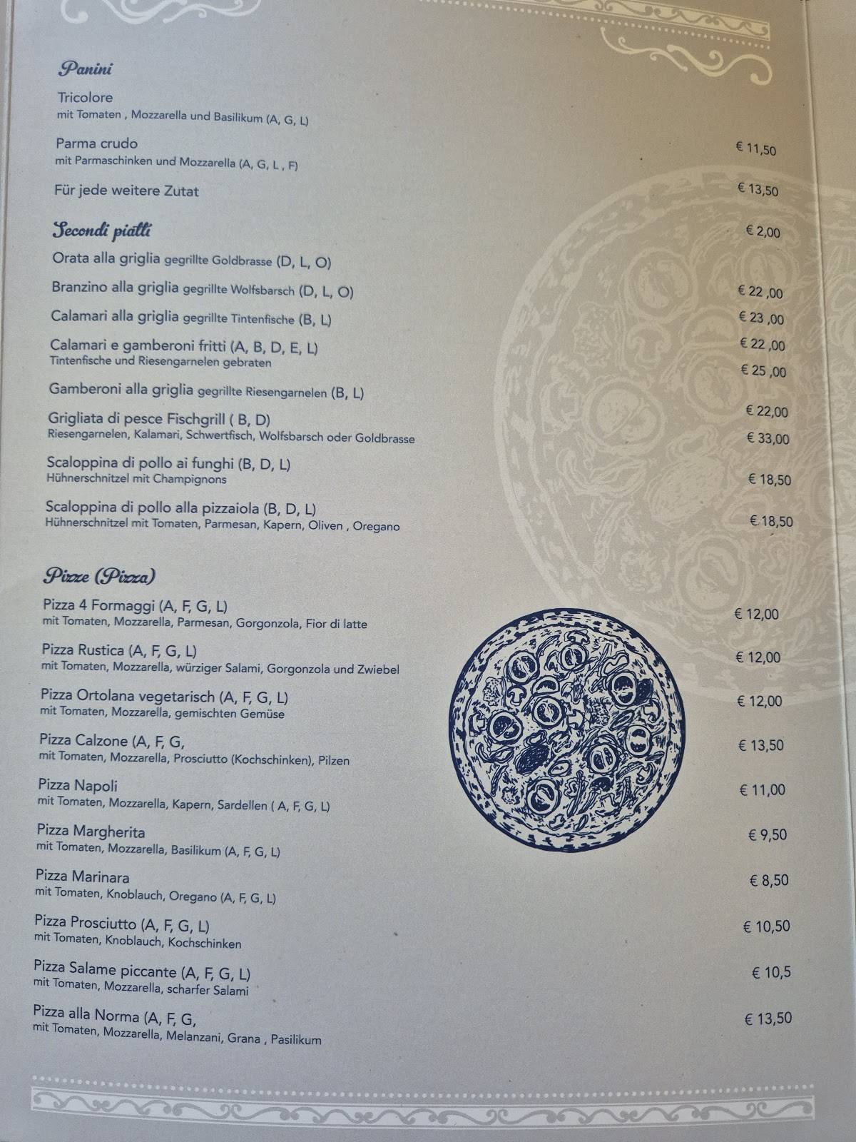 Speisekarte von Osteria Il Pescatore restaurant, Linz
