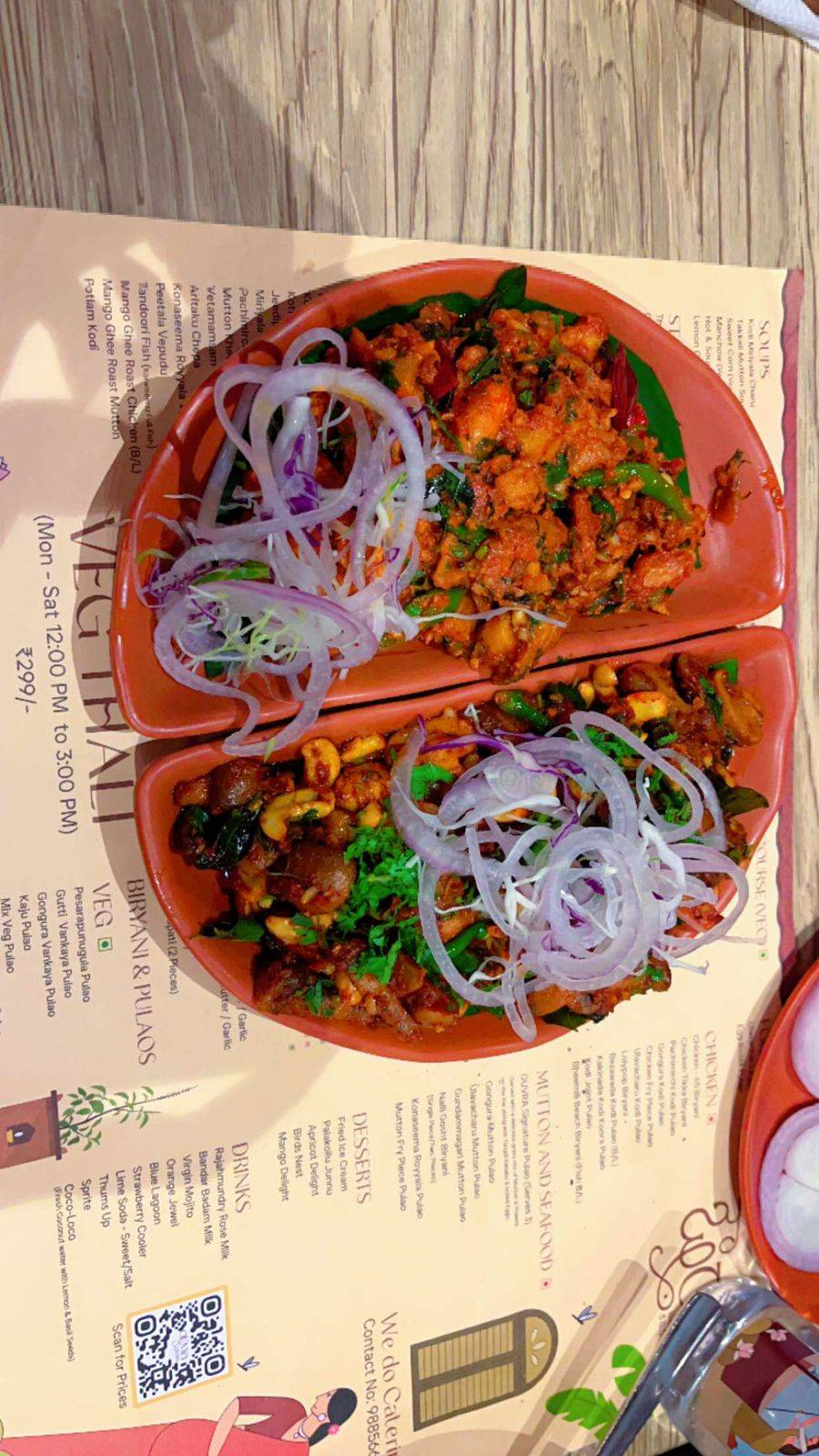Menu at Ouvra Telugu Kitchen, Hyderabad