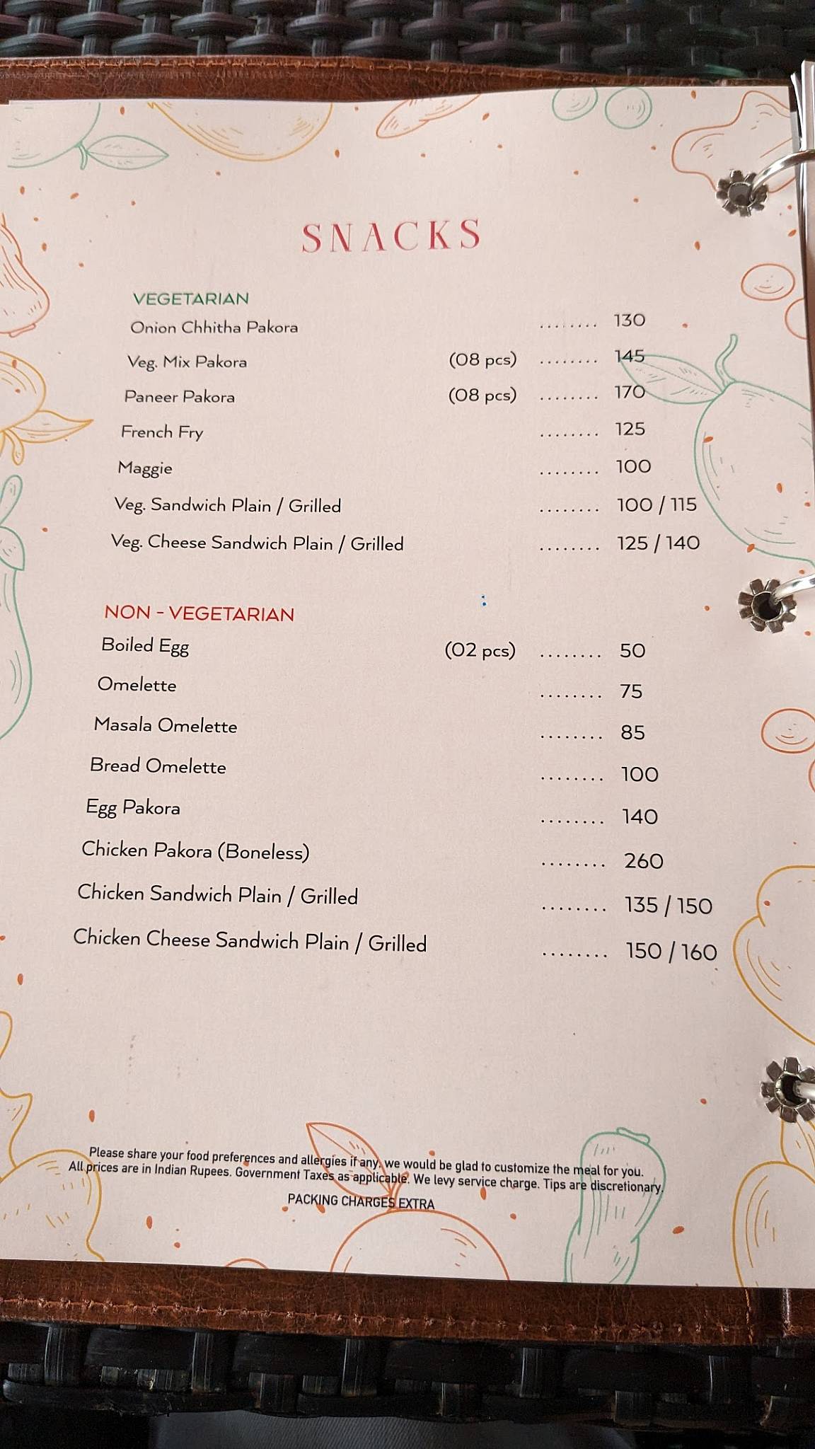 Menu at PADAW Family Resturant, EV Charger, India
