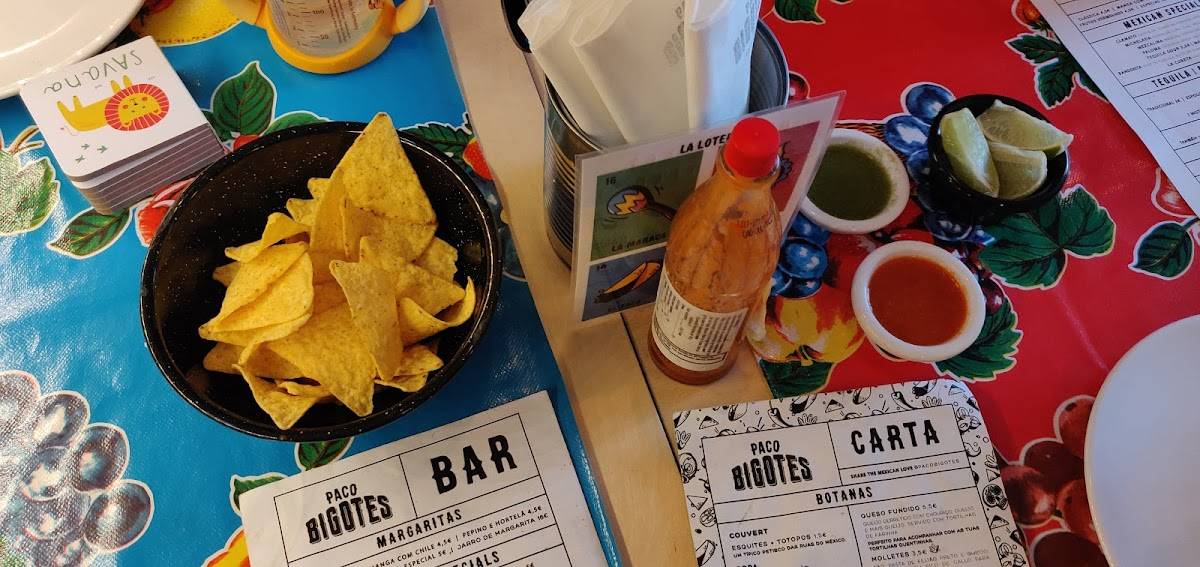 Carta del restaurante Paco Bigotes, Estoril