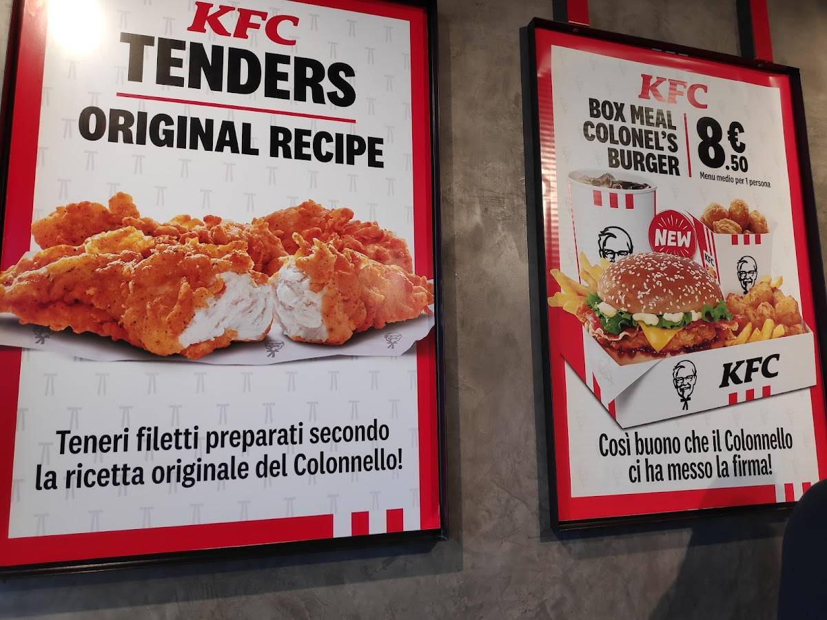 Speisekarte von KFC restaurant, Padua