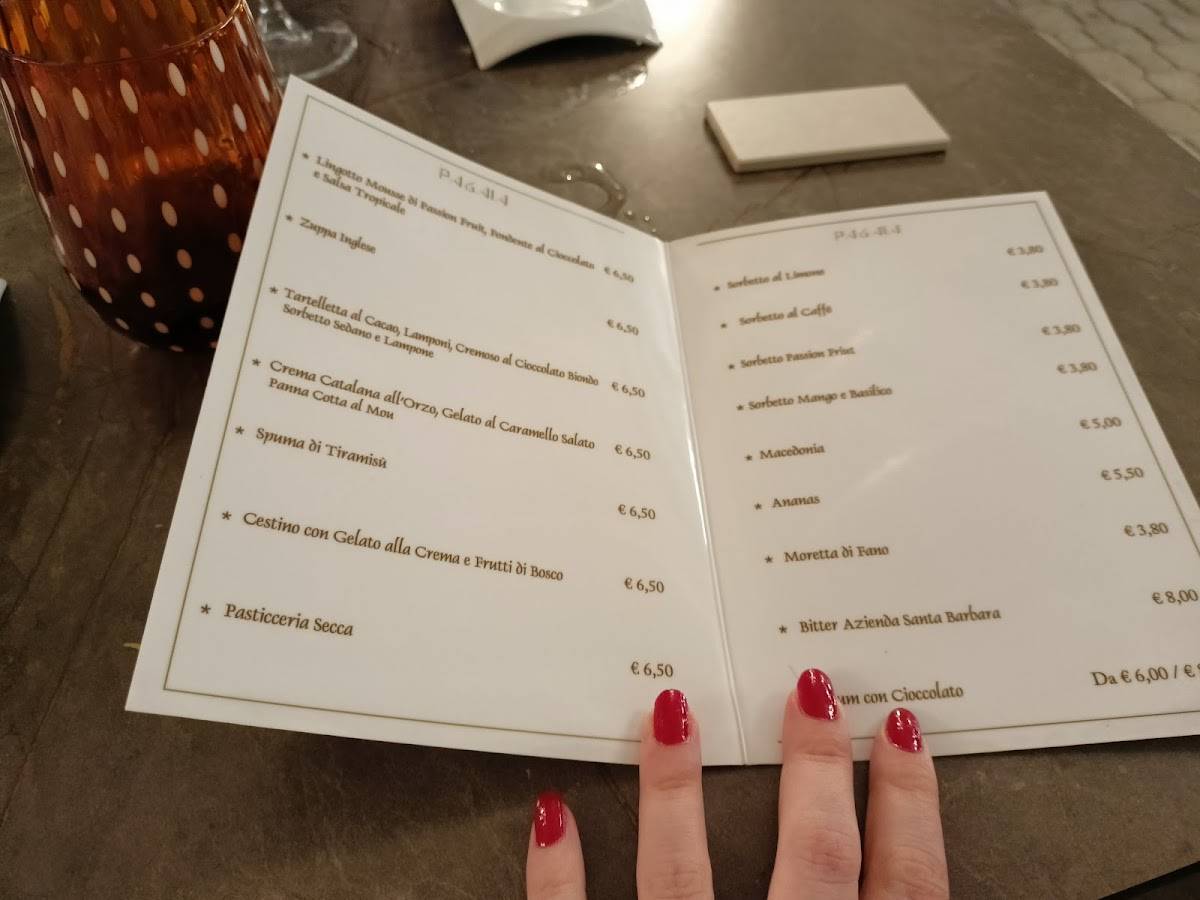 Menu da Pagaia ristorante, Senigallia