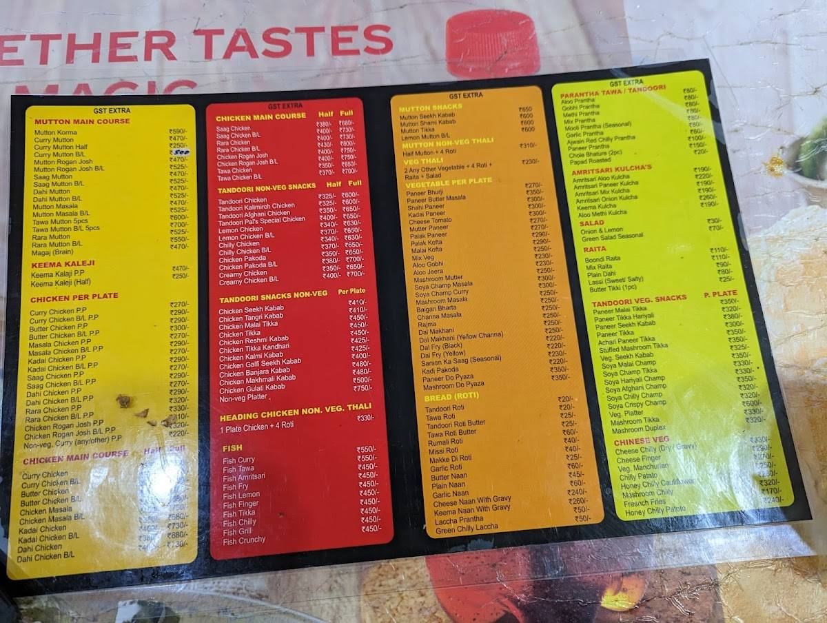 Menu at Pal Dhaba-Pal Dhaba Chandigarh-Non Veg Restaurant-Celebrity ...