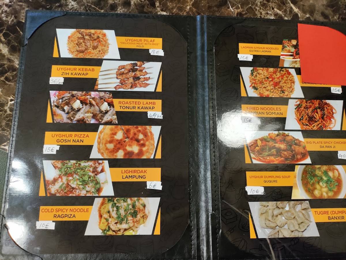 Menu at Pamir Uyghur Restaurant, The Hague