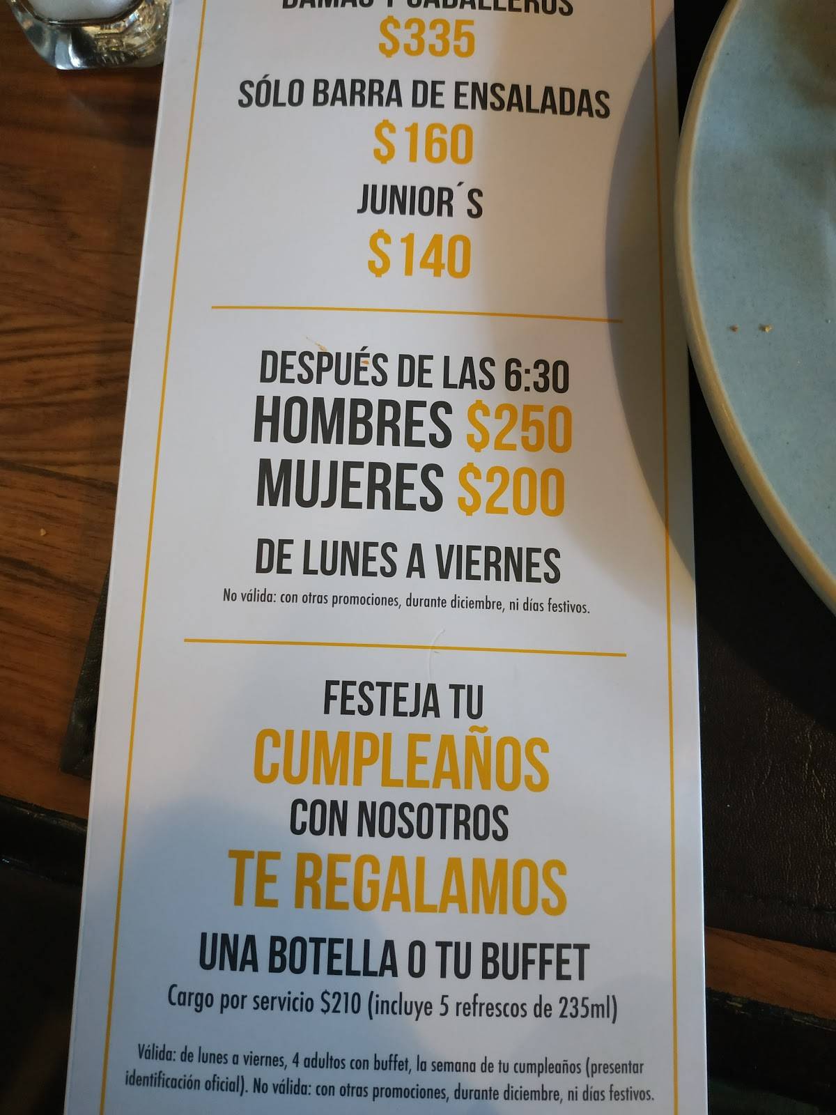Carta de parrilla Pampas Centro Sur, Santiago de Querétaro, Prol ...