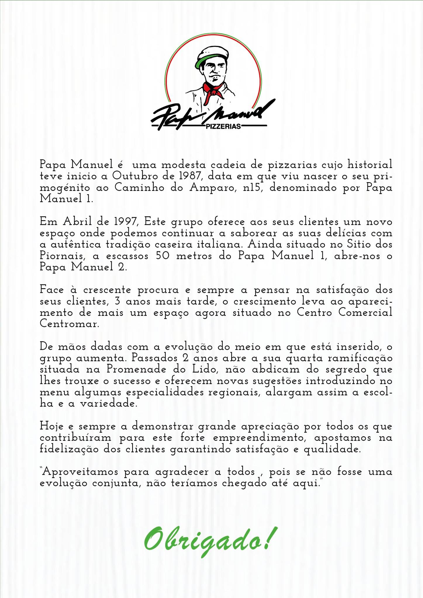Menu em Papa Manuel Lido pizzaria, Funchal