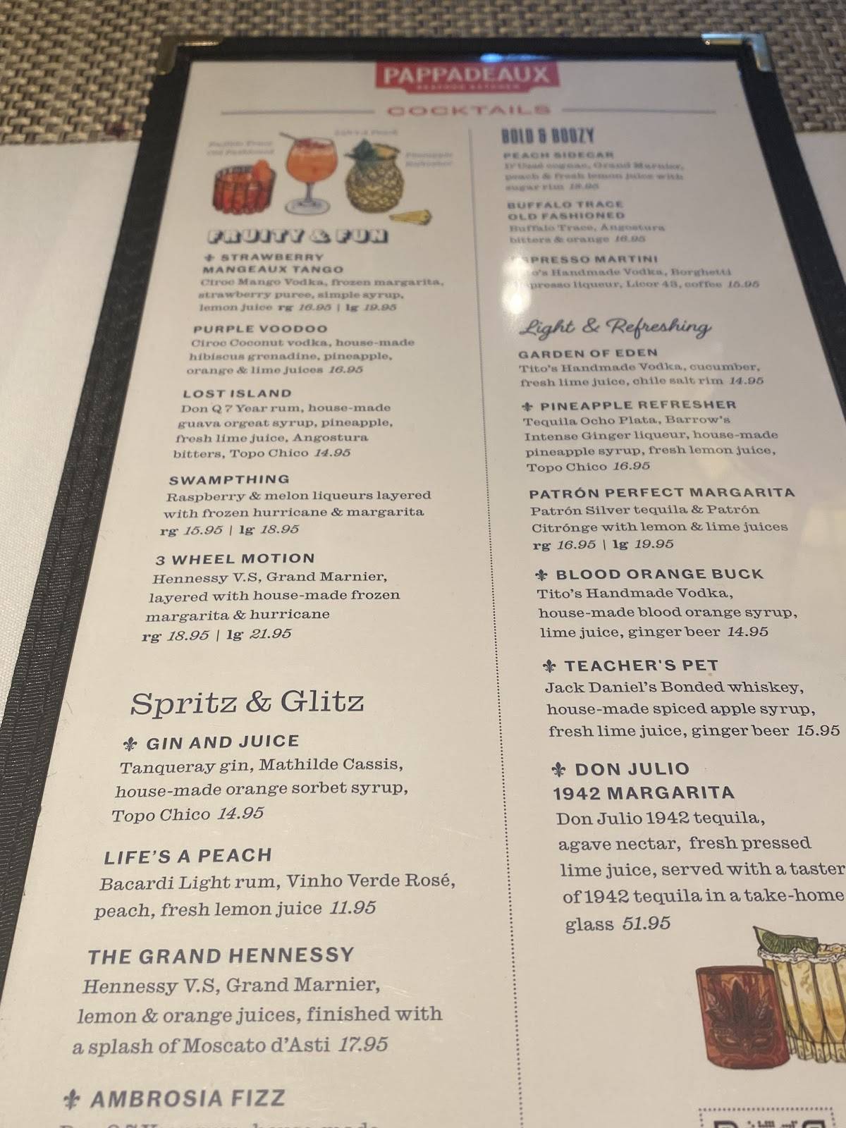 Menu at Pappadeaux Seafood Kitchen pub & bar, Alpharetta