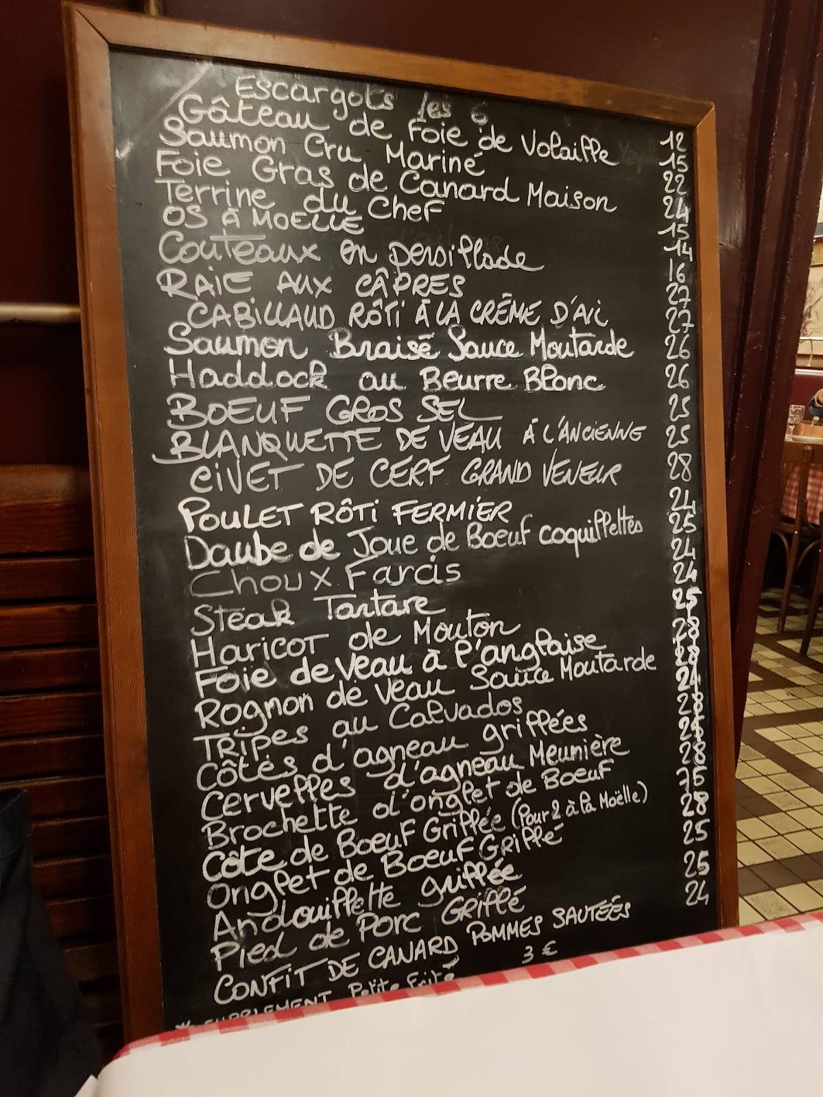 Menu at La Tour Montlhéry - Chez Denise restaurant, Paris, 5 Rue des ...