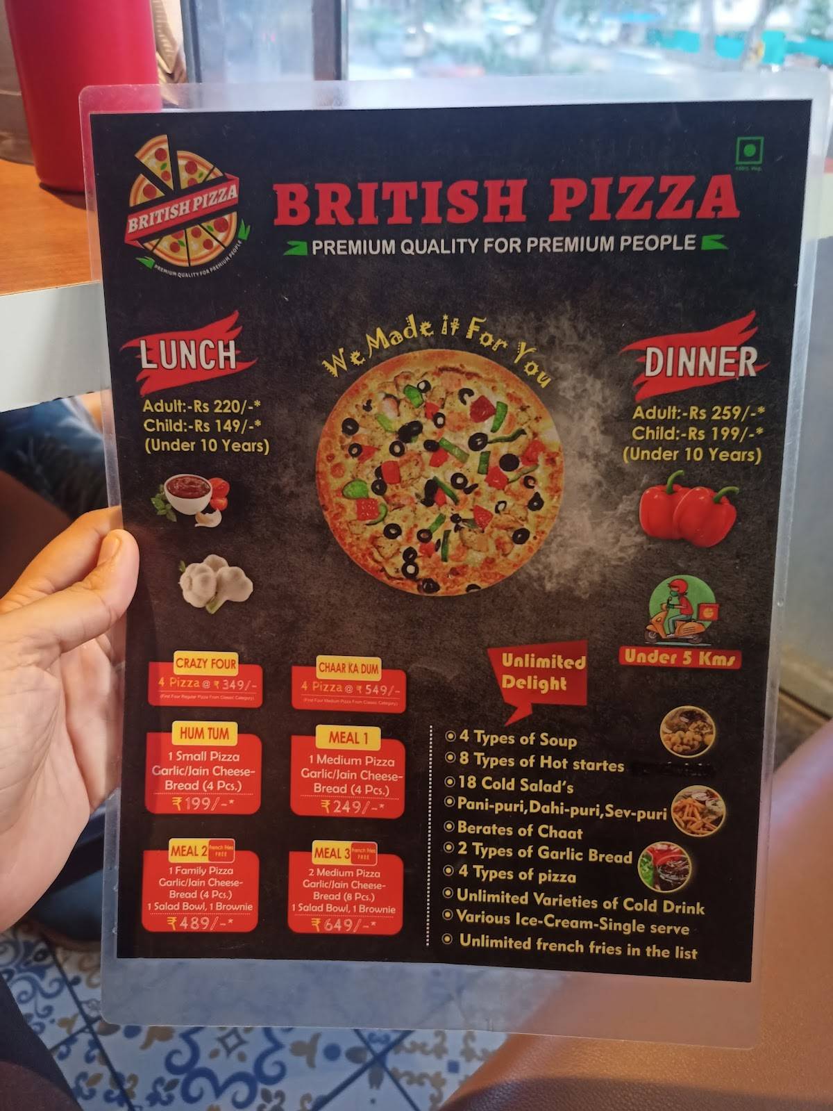 Menu at British Pizza Patan, Patan