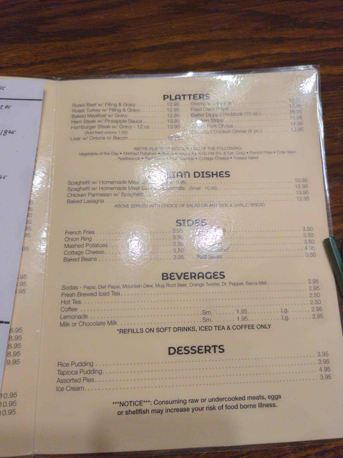 Menu at Path Valley Family Restaurant, Spring Run
