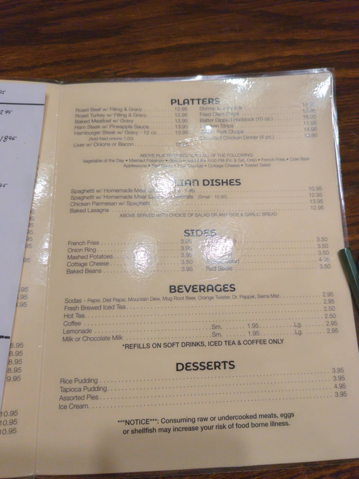 Menu at Path Valley Family Restaurant, Spring Run