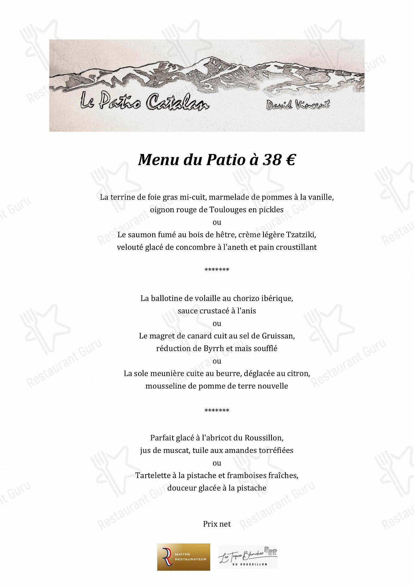 Menu au Le Patio Catalan restaurant, Thuir