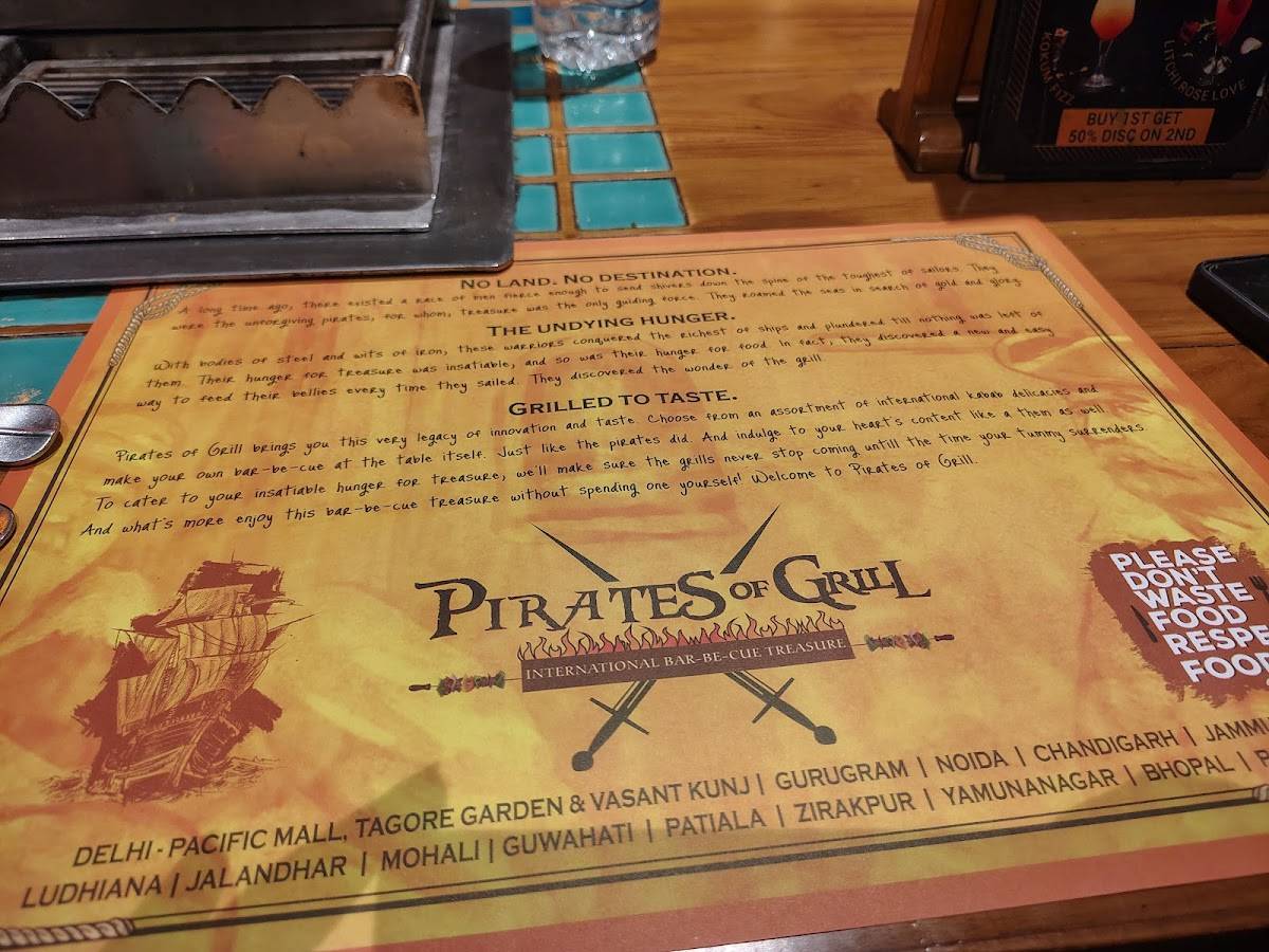 Menu at Pirates Of Grill, Patna