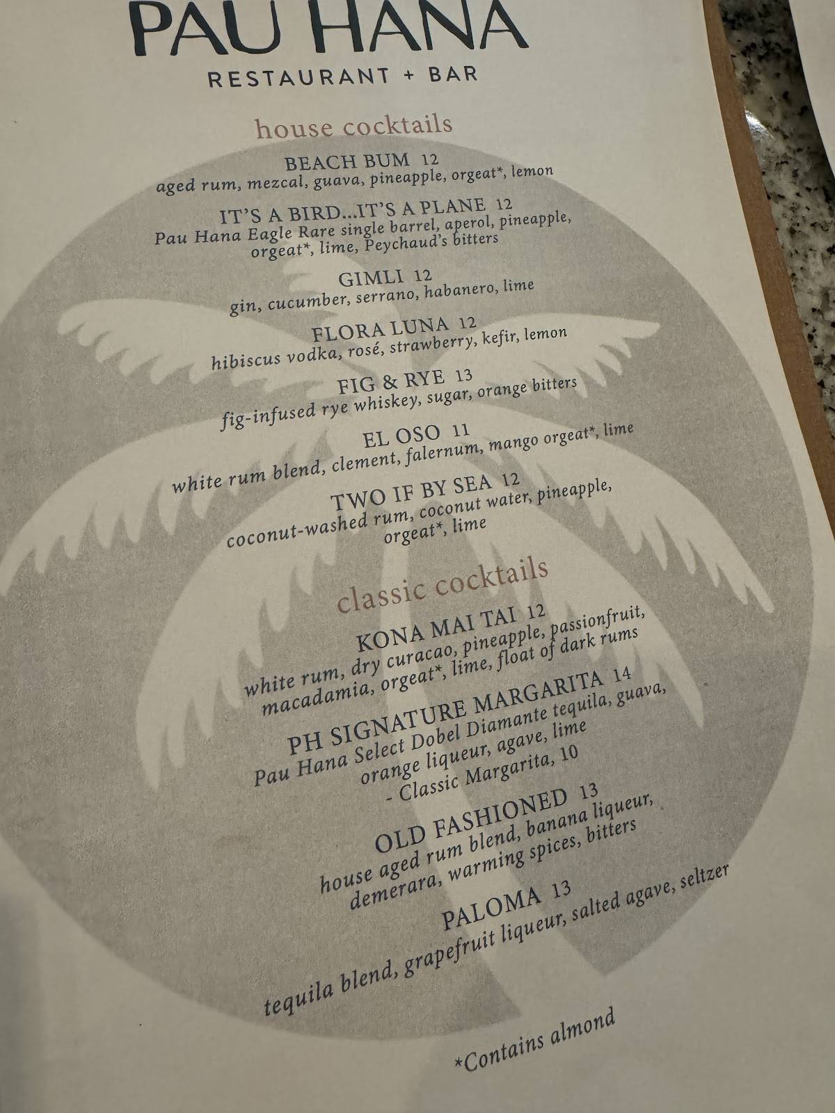 Menu at Pau Hana pub & bar, Savage, State Hwy 13