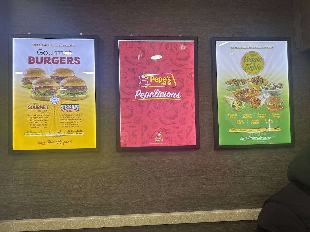 Menu at Pepe's restaurant, Stoke-on-Trent