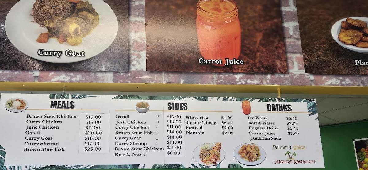 Menu at Pepper & Spice Jamaican Restaurant, Fort Wayne, W Main St