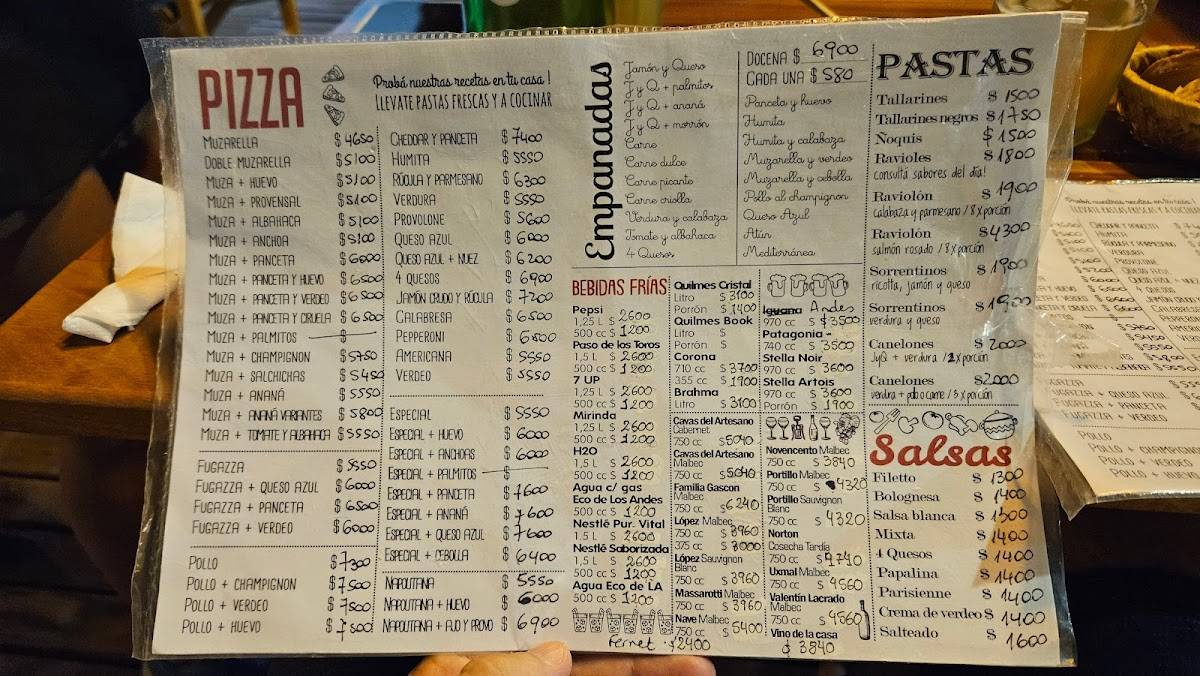 Menu at Pepperoni restaurant, Lincoln