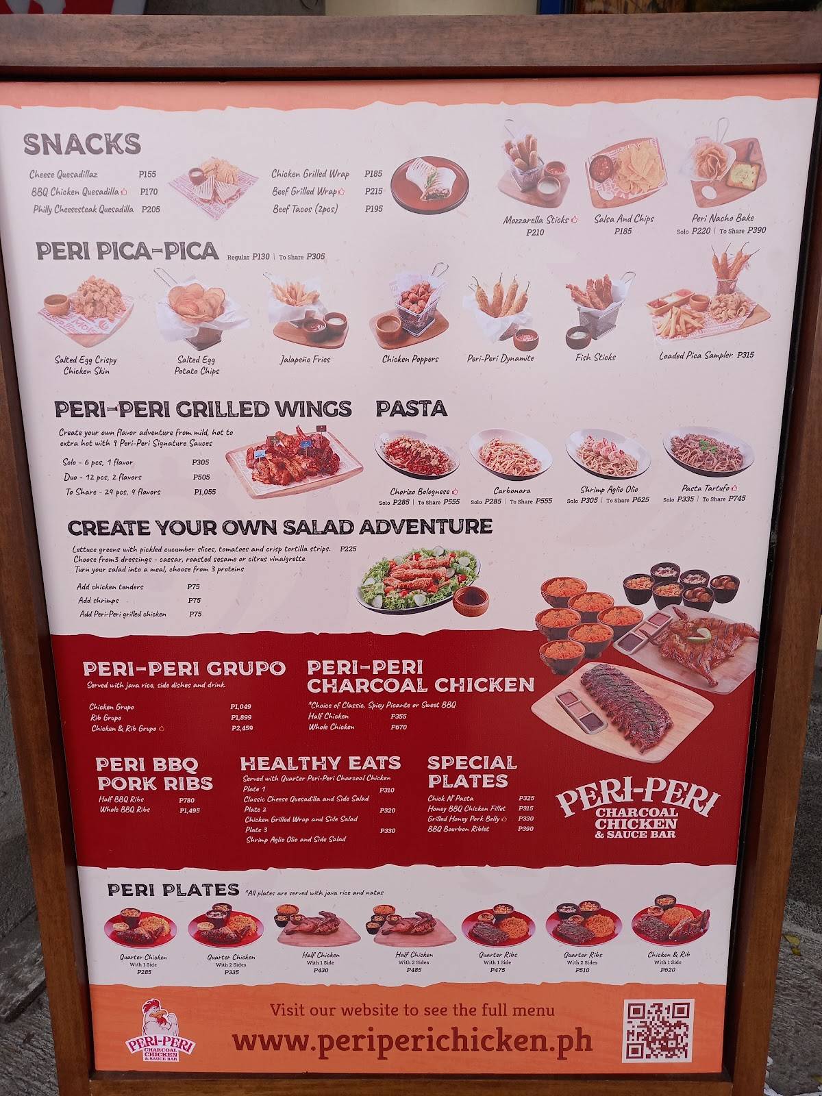 Menu at Peri-Peri Charcoal Chicken & Sauce Bar C. Raymundo, Pasig