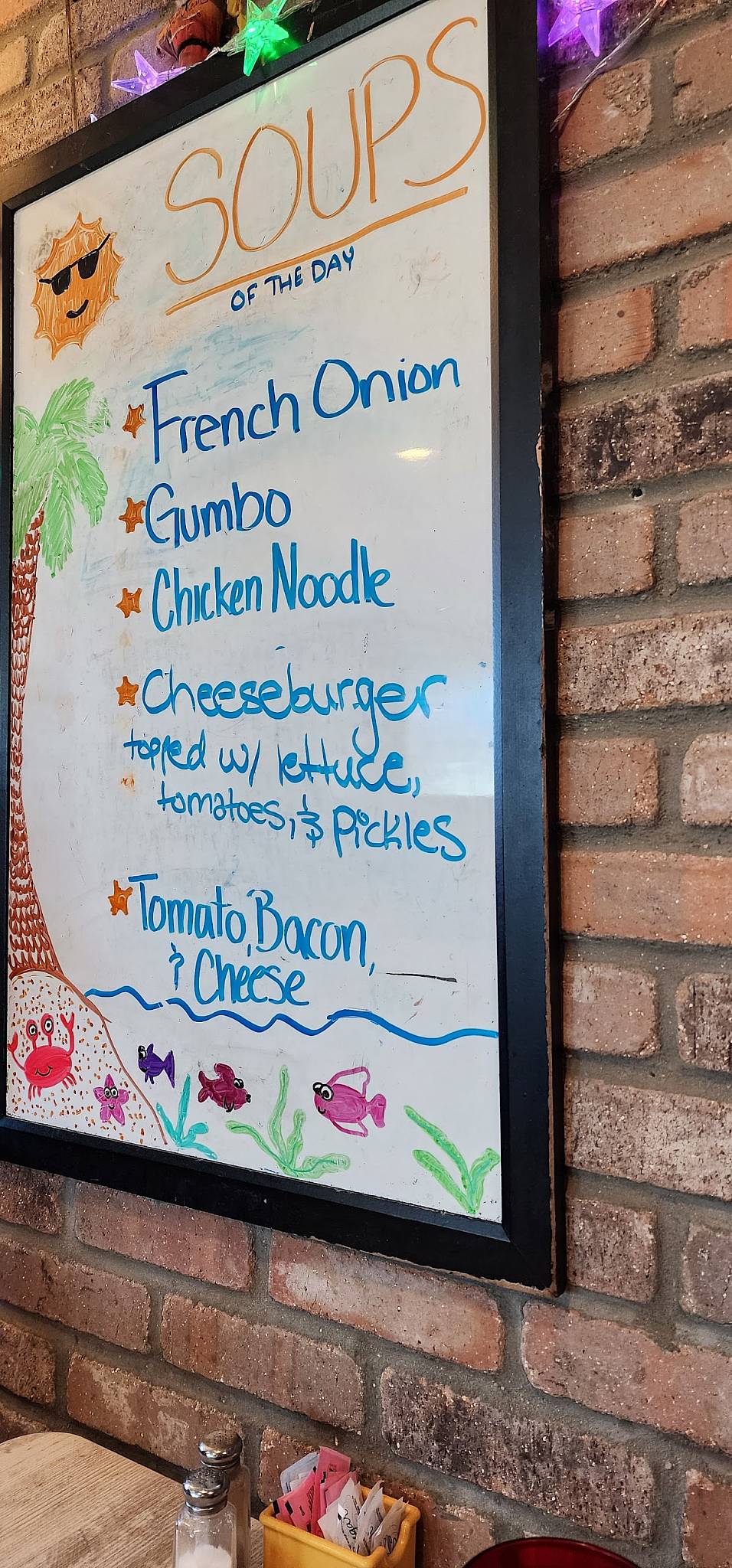 Menu at Pesto's restaurant, Flint