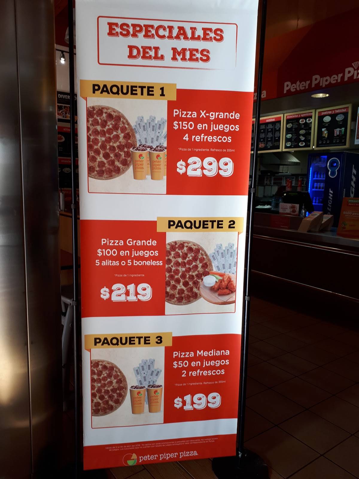 Menu at Peter Piper Pizza pizzeria, Rosarito, Escenica Tijuana-Ensenada 300