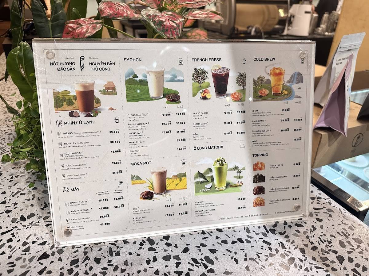 Menu at Phê La - Hồ Tùng Mậu restaurant, Ho Chi Minh City, 125 Đ. Hồ ...