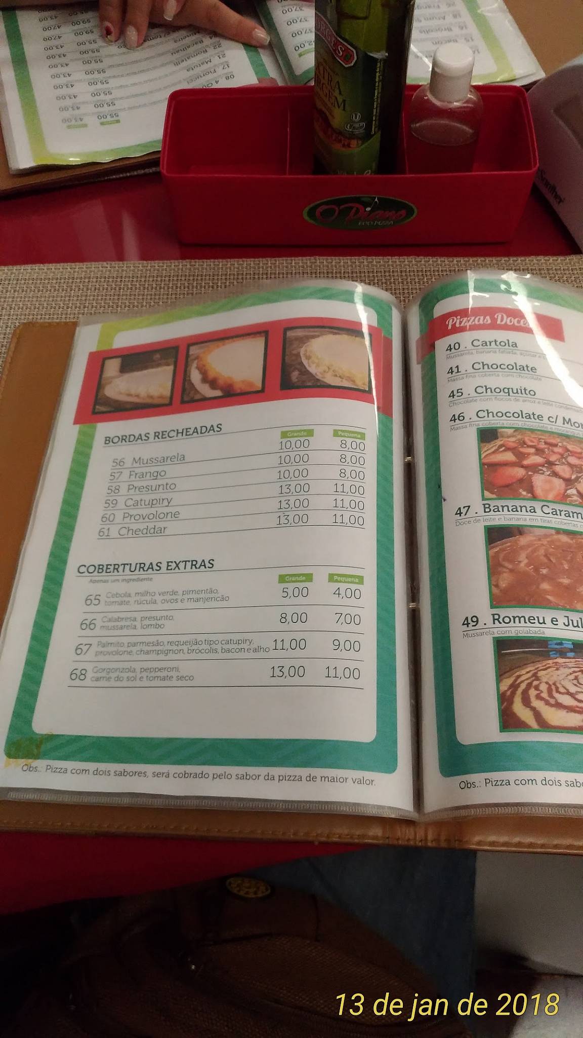 Menu em Piano Eco Pizza restaurante, Marechal Deodoro