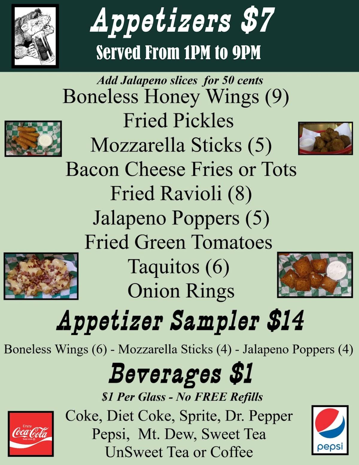 Menu at Pickled Possum pub & bar, Windsor