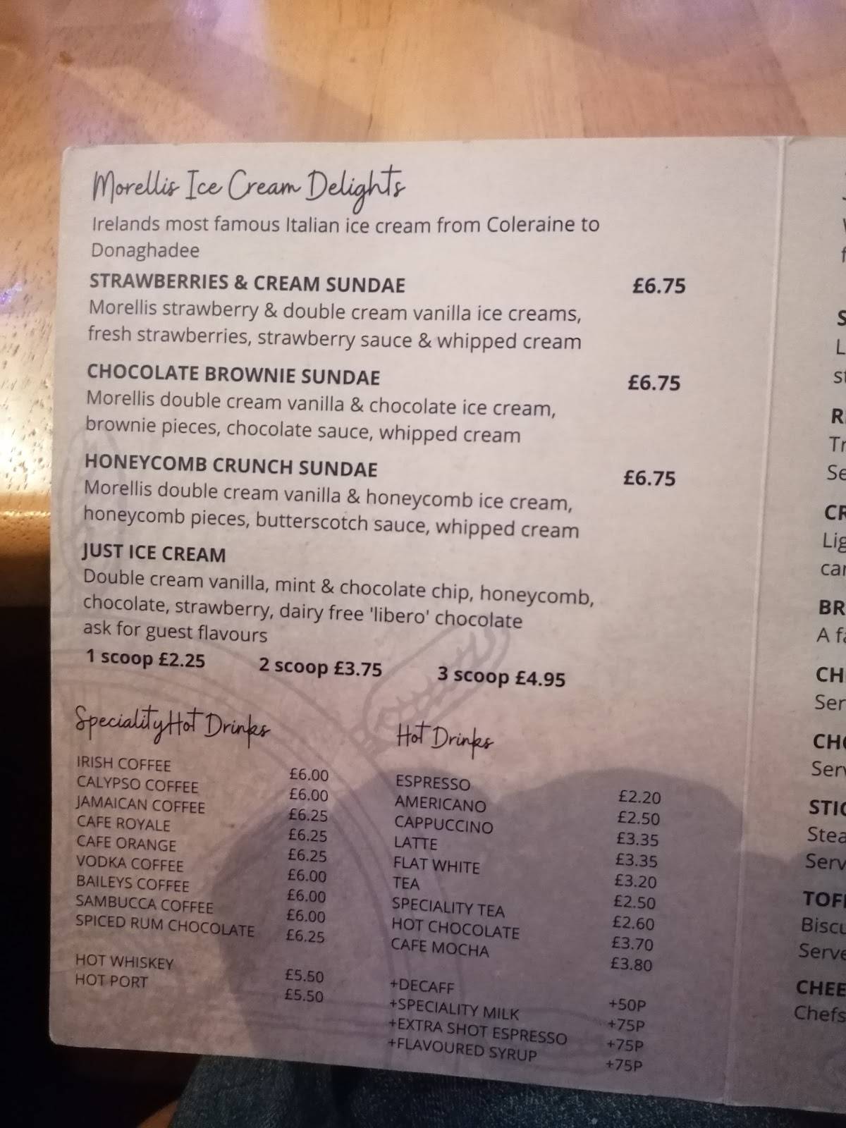 Menu at Pier 36 pub & bar, Donaghadee