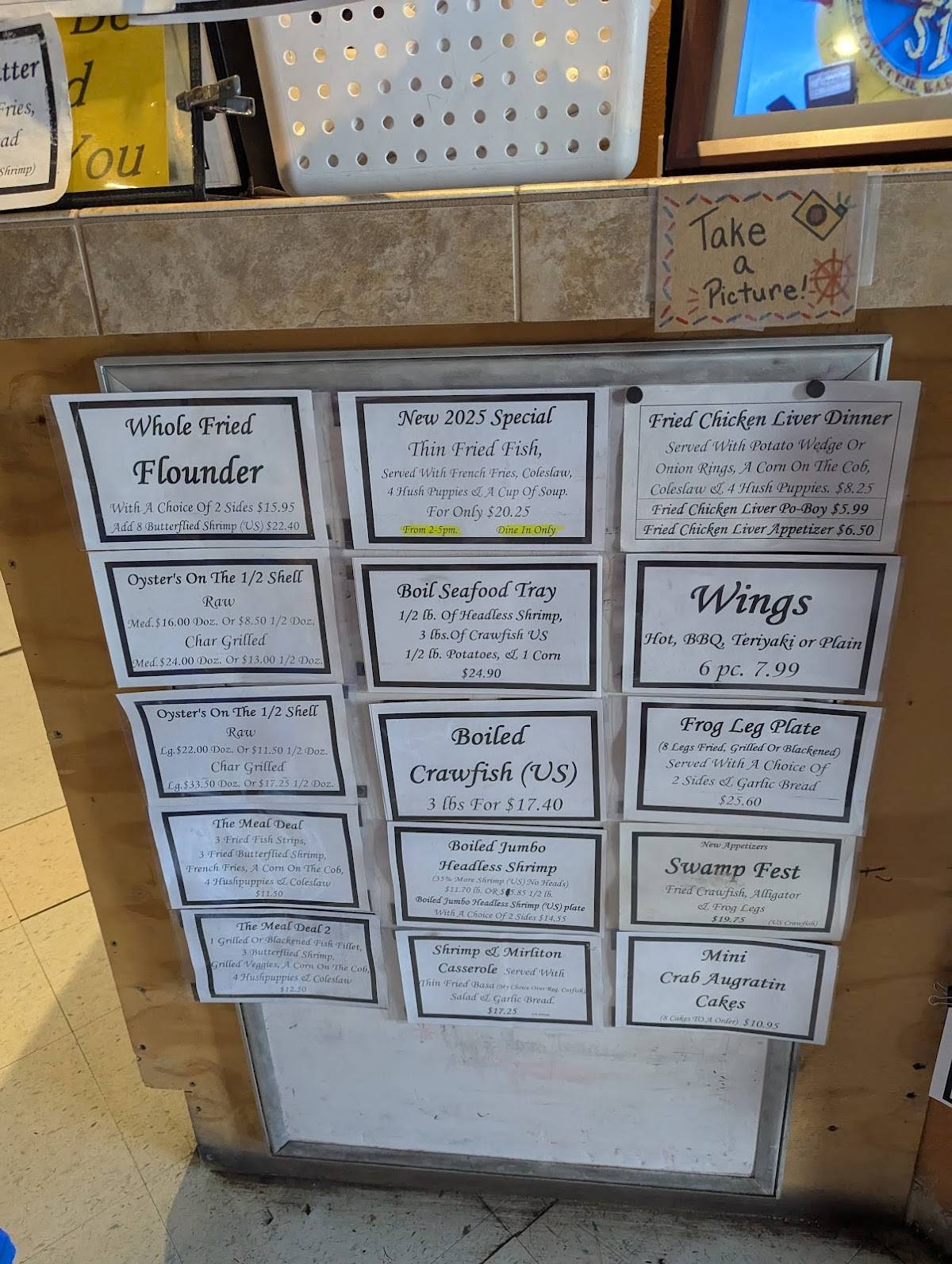 Menu at Pier 51 Seafood Restaurant & Oyster Bar, LaPlace