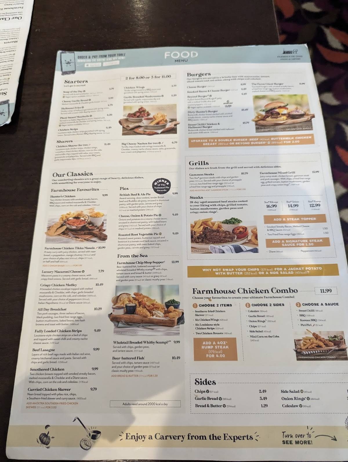 Menu at Pine Tree Farm - Dining & Carvery pub & bar, Bolton