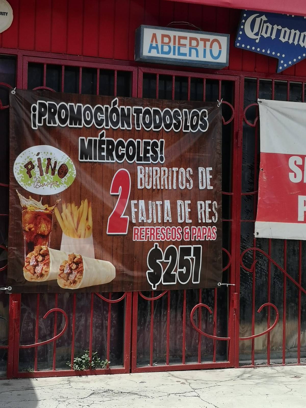 Carta del restaurante Pino Burger (por Ulloa), Nuevo Laredo, C ...