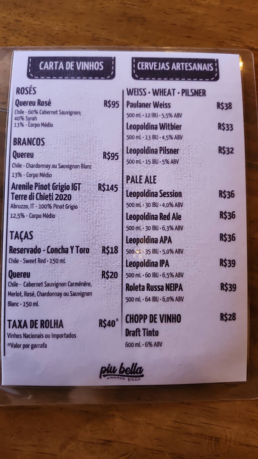 Menu em Piu Bella - Três Corações restaurante, Três Corações