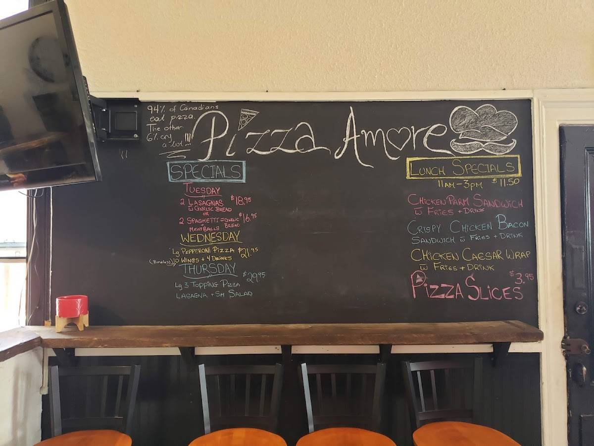 Menu at Pizza Amore restaurant, Colborne