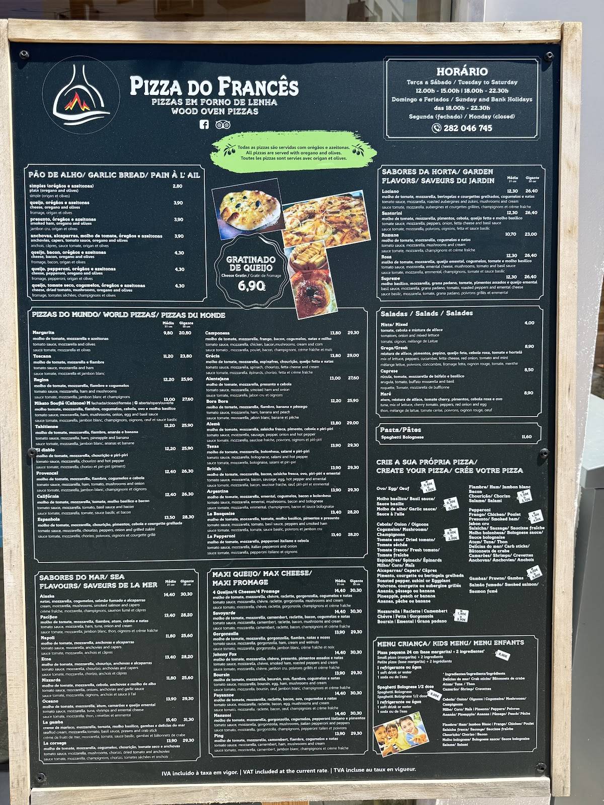 Menu em Pizza Do Francês restaurante, Lagos, R. Prof. Joaquim Alberto ...