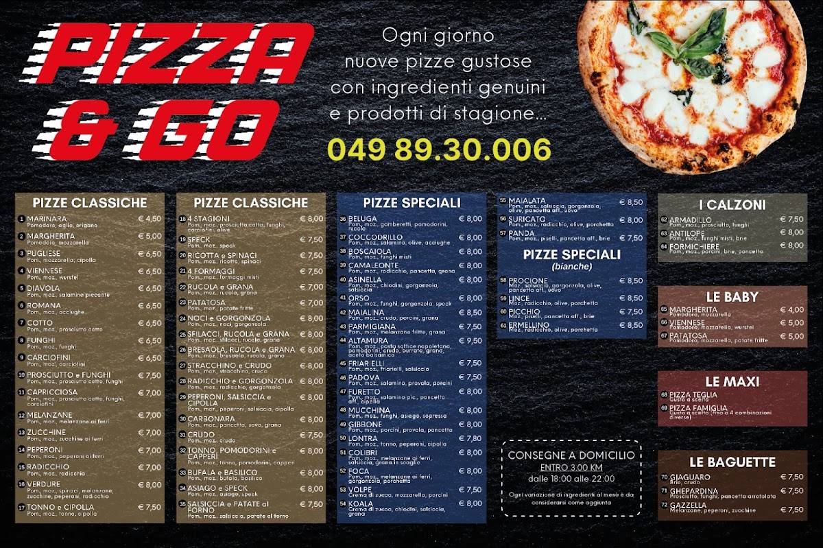 Menu da Pizza&go pizzeria, Padova