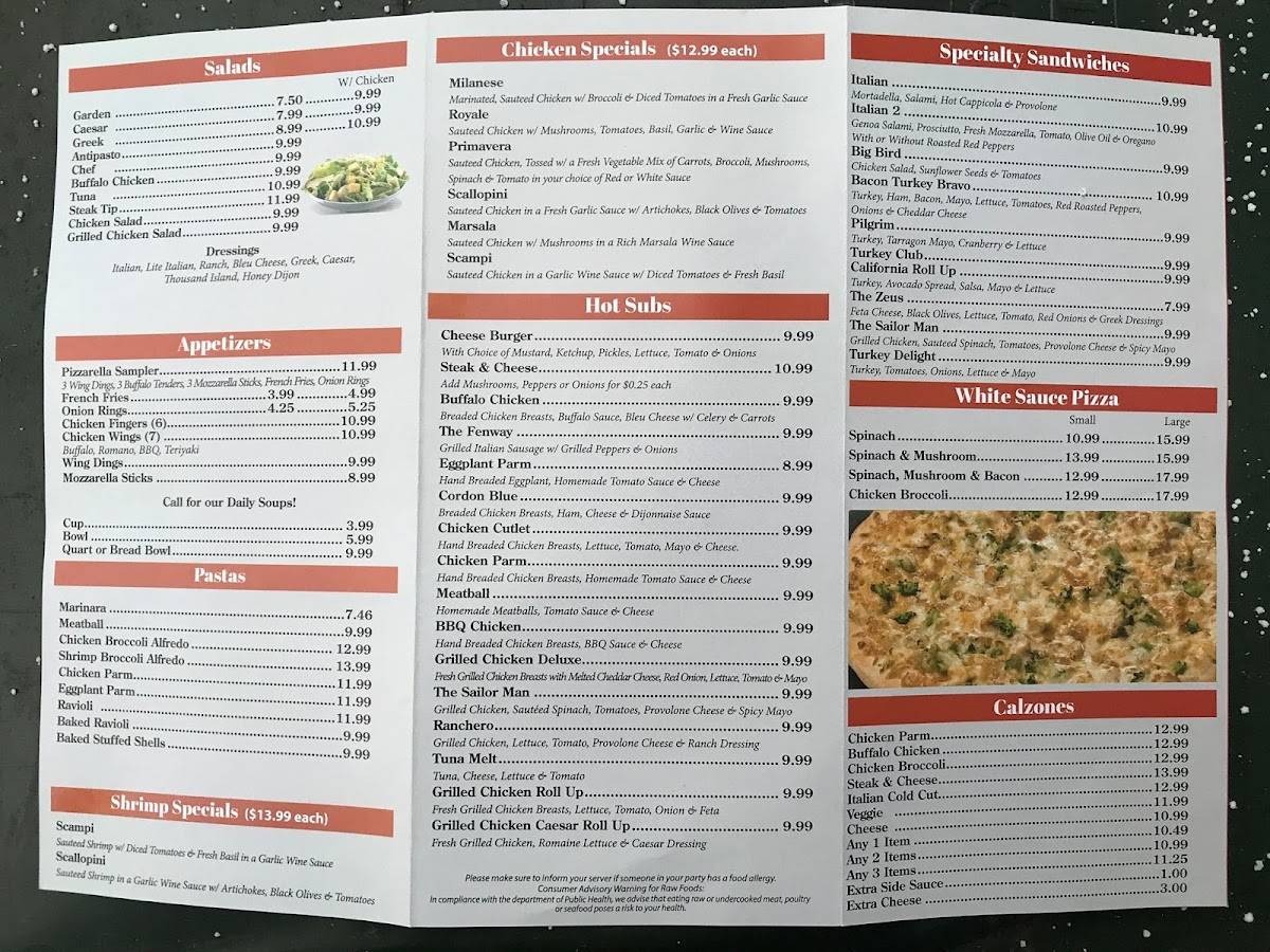 Menu at Pizzarella, Inc. pizzeria, Marlborough