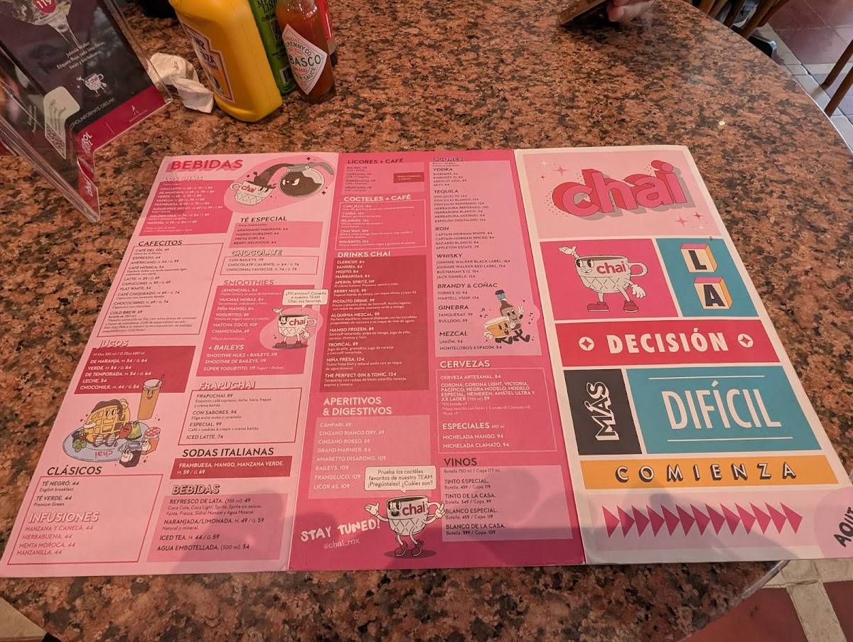 Carta de Café Chai Centro, Guadalajara, JUÁREZ #200