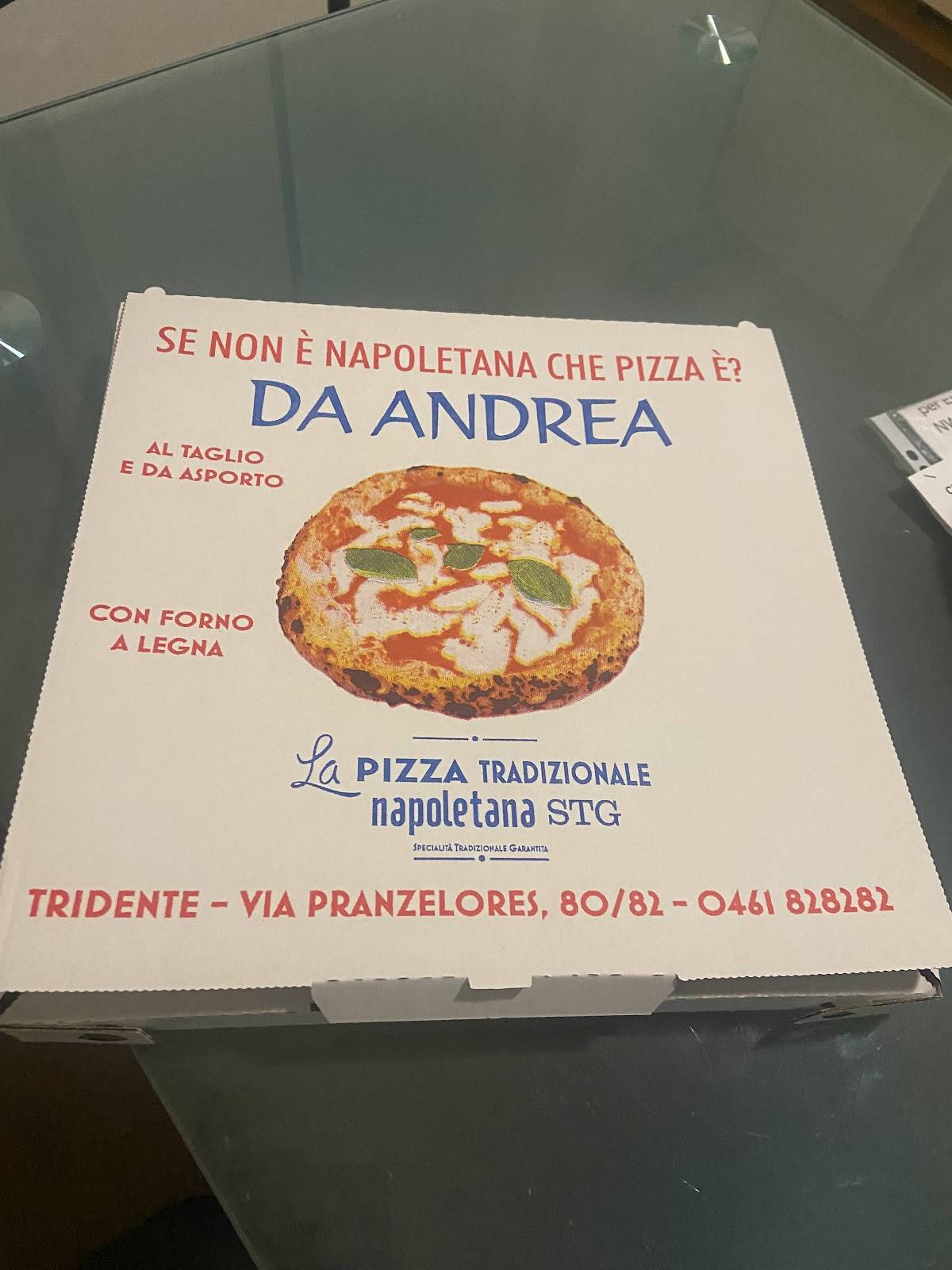 Menu da Da Andrea pizzeria, Trento, Via Antonio Pranzelores