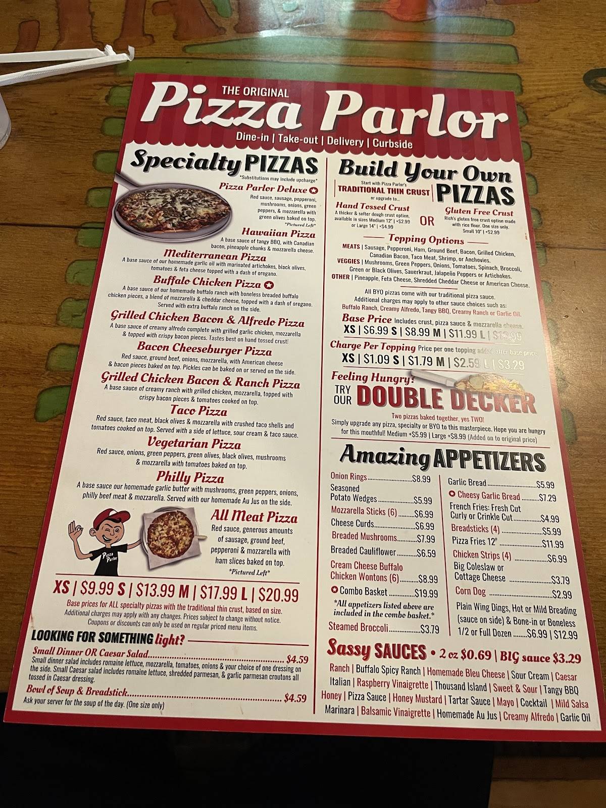 Menu at Iron River Pizza Parlor pizzeria, Iron River