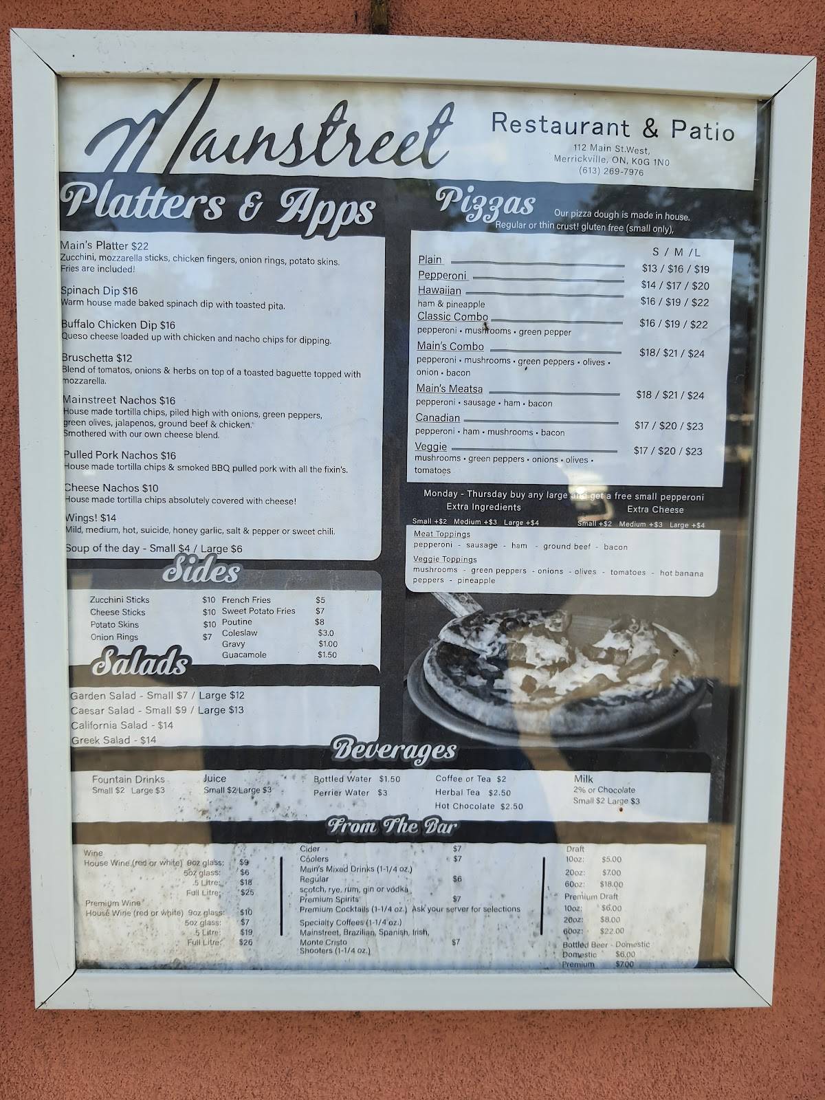 Menu at Mainstreet Family Restaurant, Merrickville-Wolford