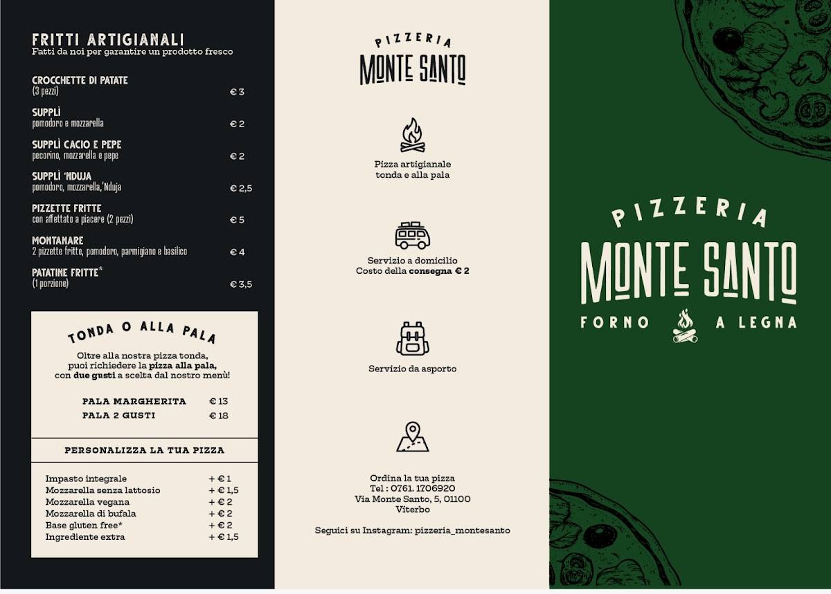 Menu da Pizzeria Monte Santo, Viterbo