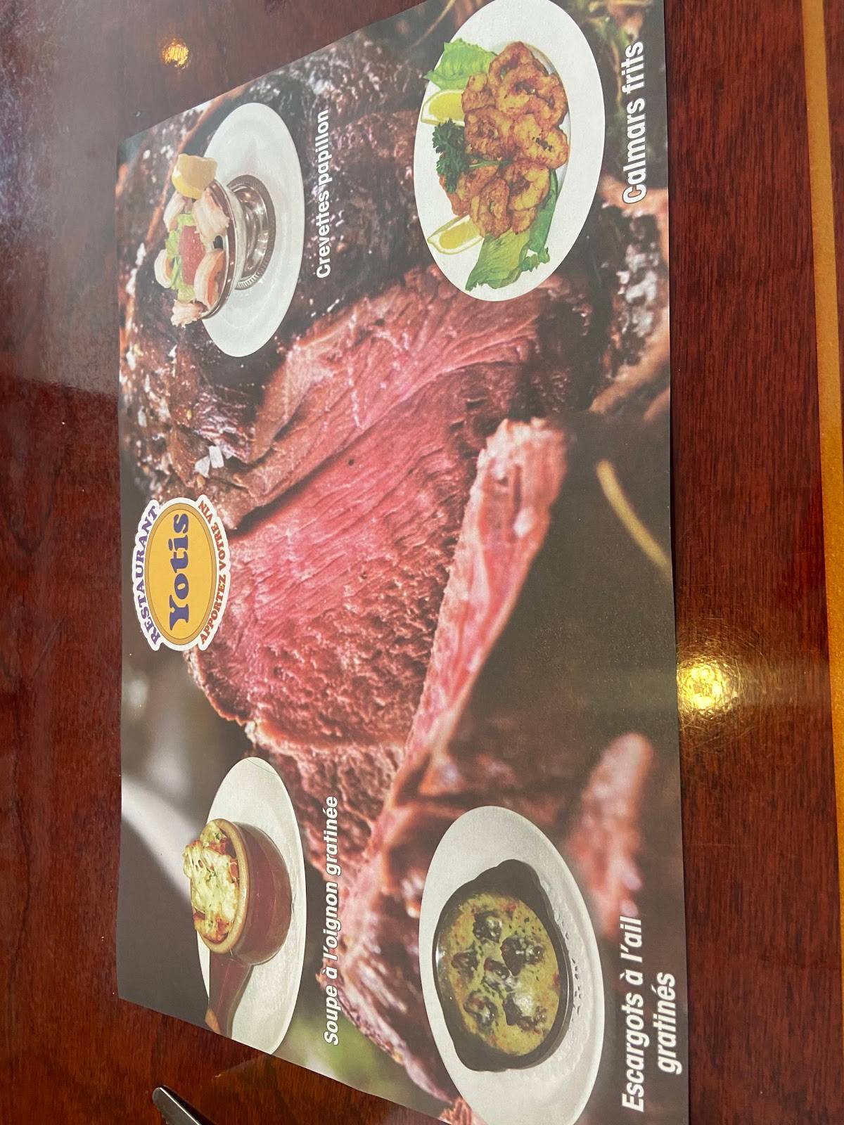 Menu au Restaurant Yotis, Montréal