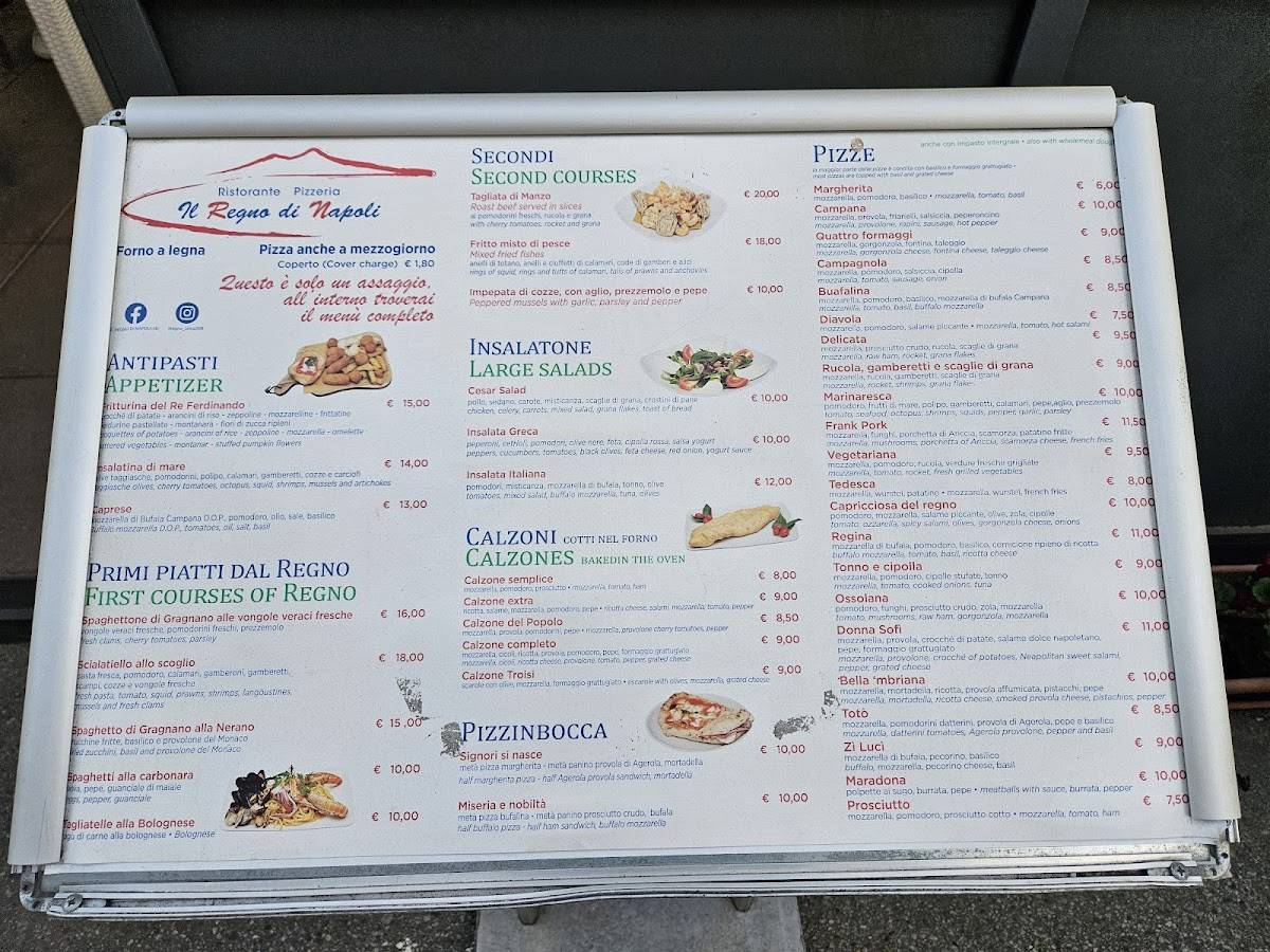 Speisekarte von Pizzeria Ristorante Il Regno Di Napoli, Verbania