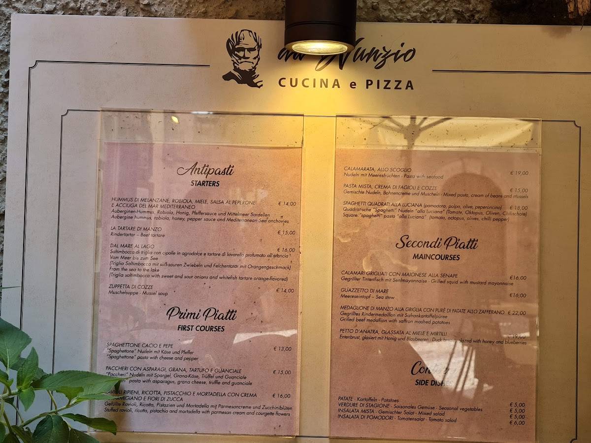 Speisekarte von Ristorante da Nunzio, Malcesine