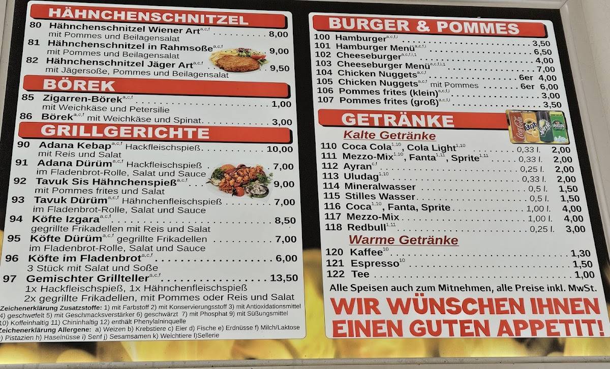 Speisekarte von Sahin Döner pizza, Usingen