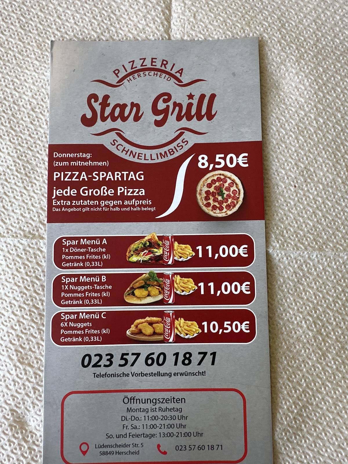 Speisekarte von Star Grill pizza, Herscheid